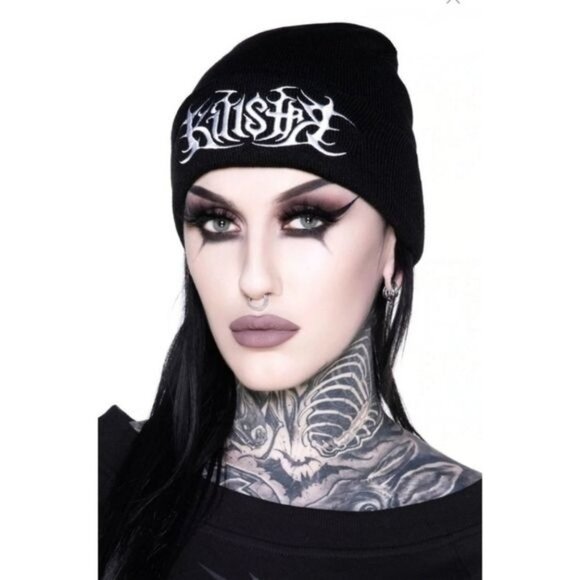 Killstar | Accessories | Killstar Dusk Unisex Beanie Black Acrylic Knit ...